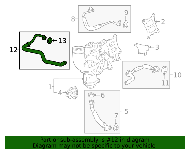 2017-2018 Porsche Macan Coolant Line 9A7-121-492 | Sunset Porsche Parts