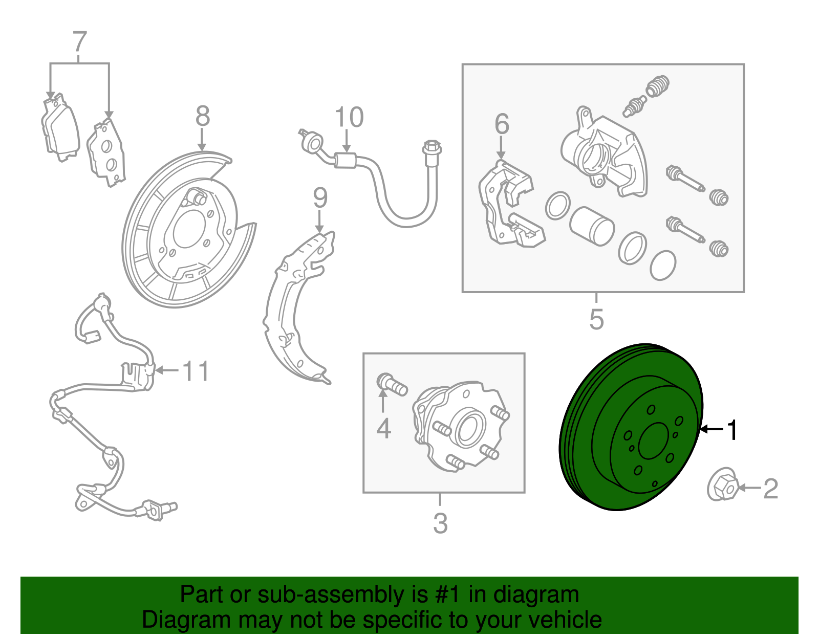 2006-2018 Toyota RAV4 Disc Brake Rotor Rear 42431-0R010 | Toyota Parts ...
