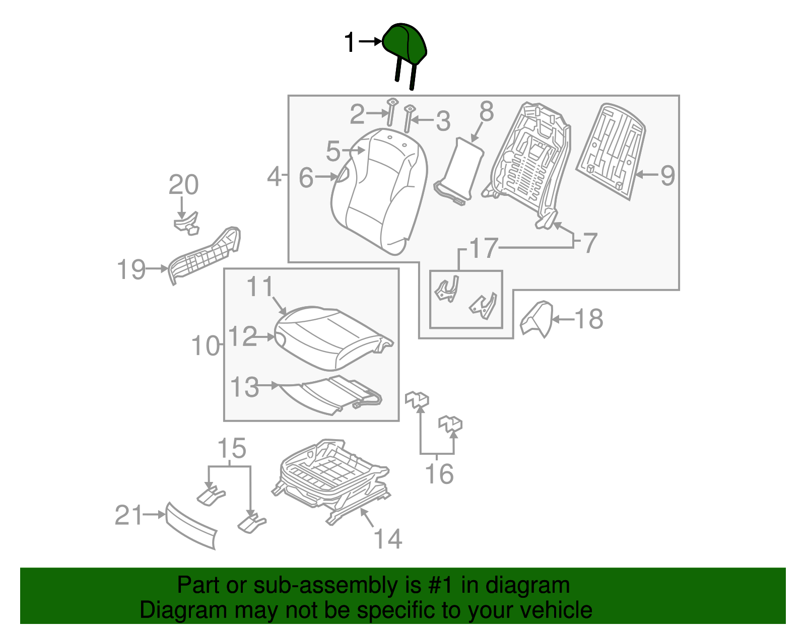 88700-3Q100-AYF - High-Quality Headrest for 2011-2014 Hyundai Sonata ...