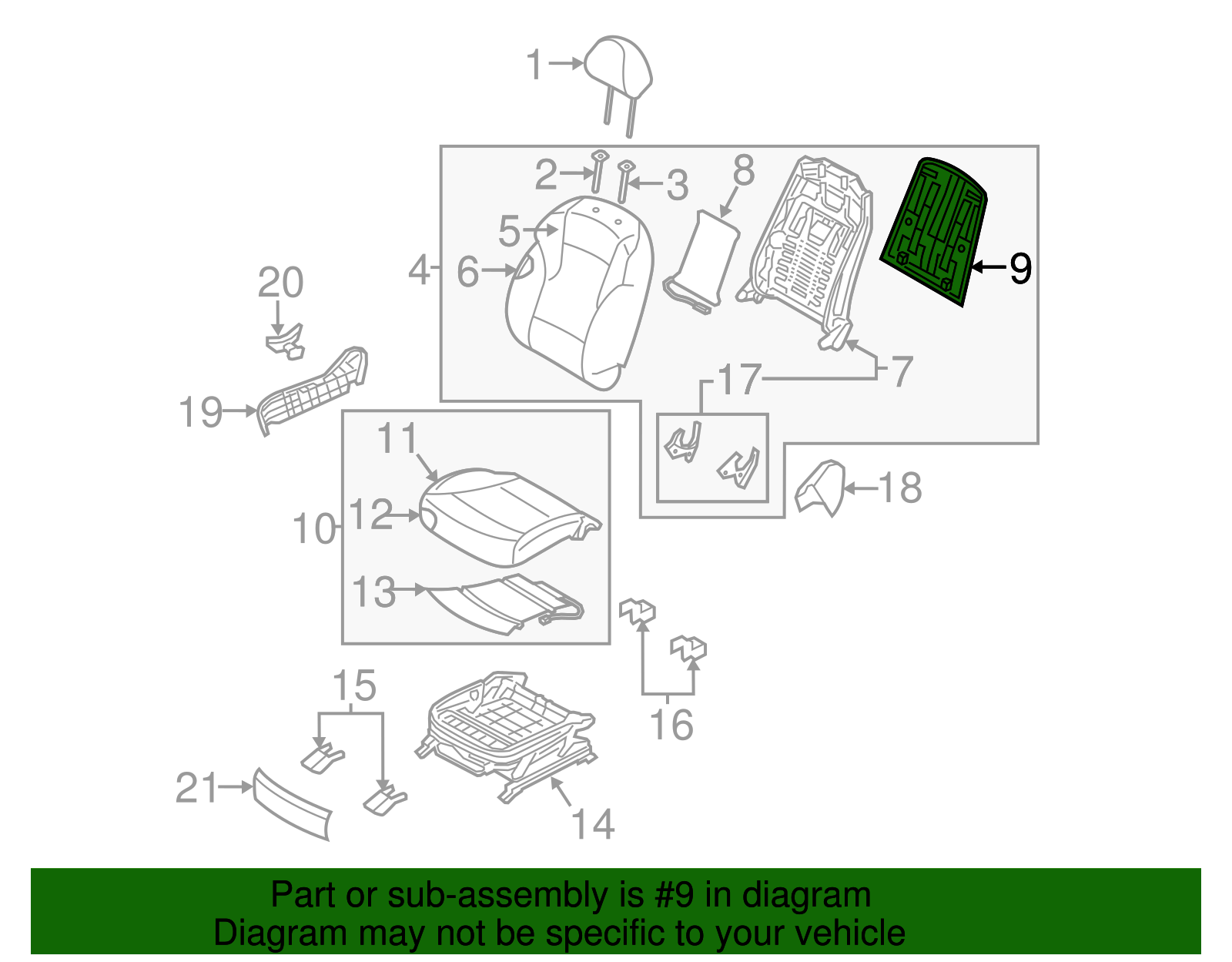 2011-2015 Hyundai Sonata Seat Back Panel 88390-3S010-YDU | Retail ...