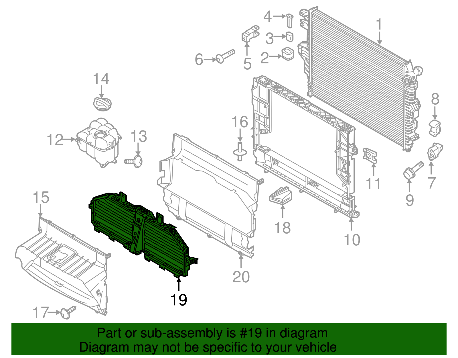 2015-2018 Porsche Cayenne Radiator Shutter Assembly 958-505-321-02 | Sunset Porsche Parts