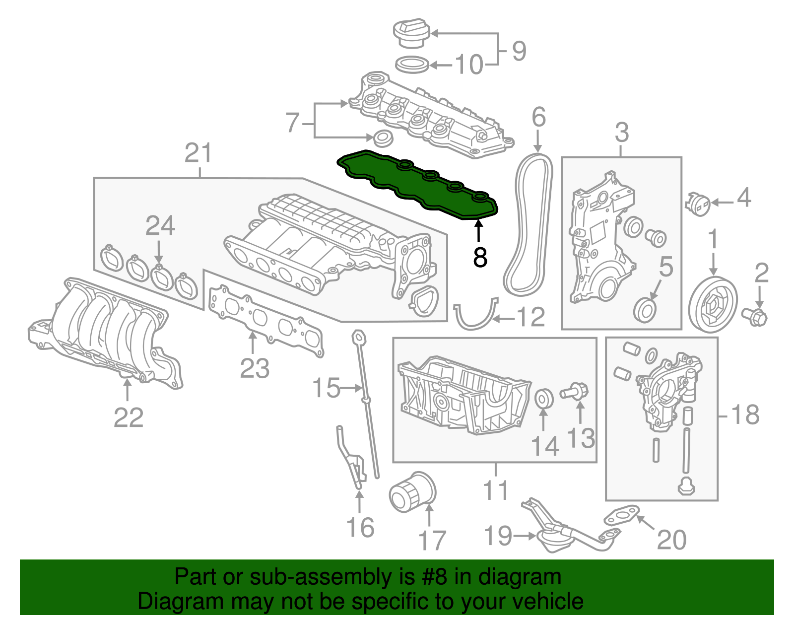 12341-RE2-E01 - Valve Cover Gasket 2009-2016 Honda | Honda Parts Online