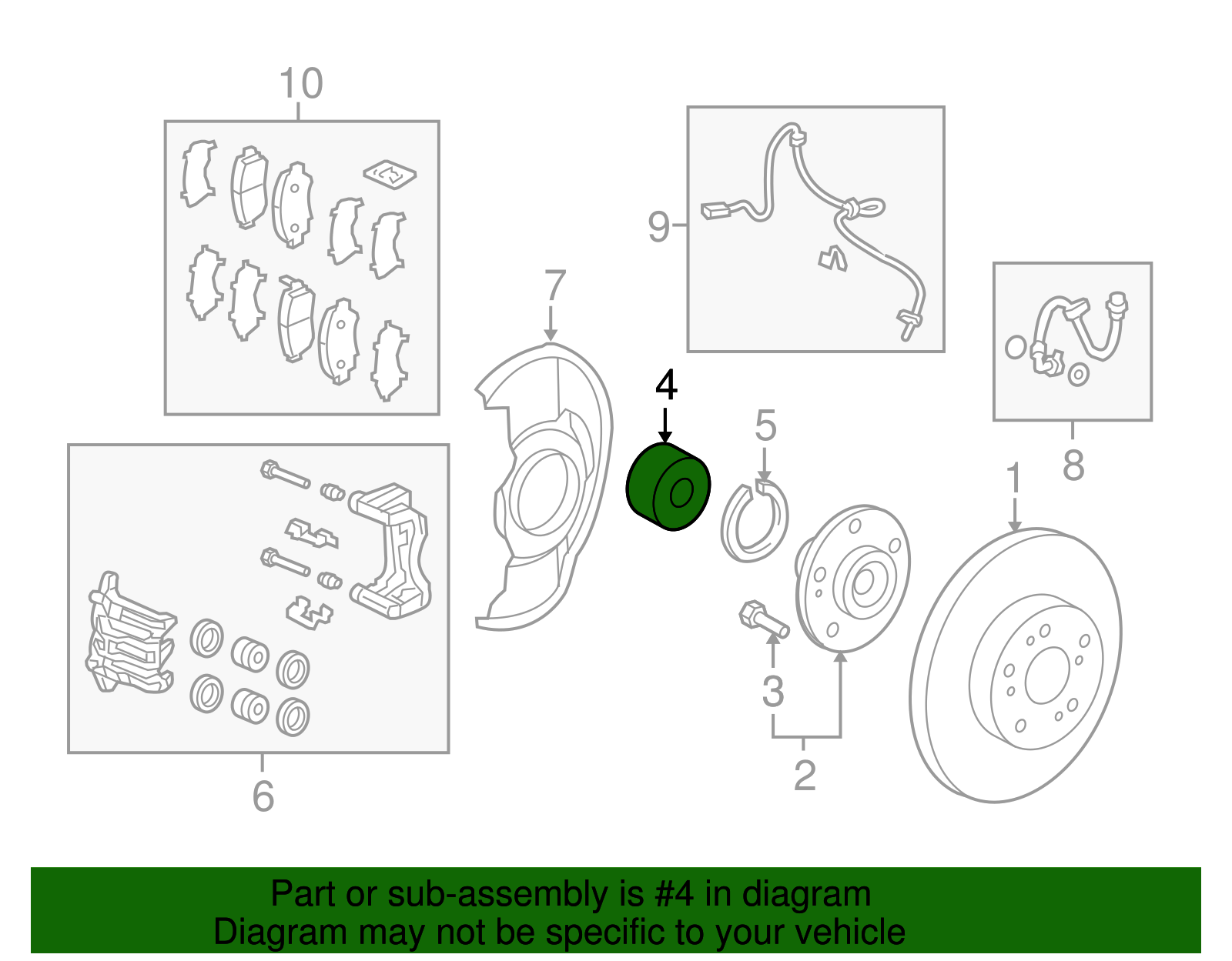 44300-T0G-951 - 2012-2013 Honda CR-V - Bearing Assembly Front Hub (Ntn ...