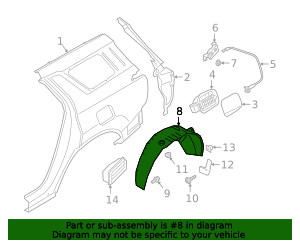 2020-2022 Hyundai Palisade Wheelhouse Liner 86821-S8000 | QuirkParts