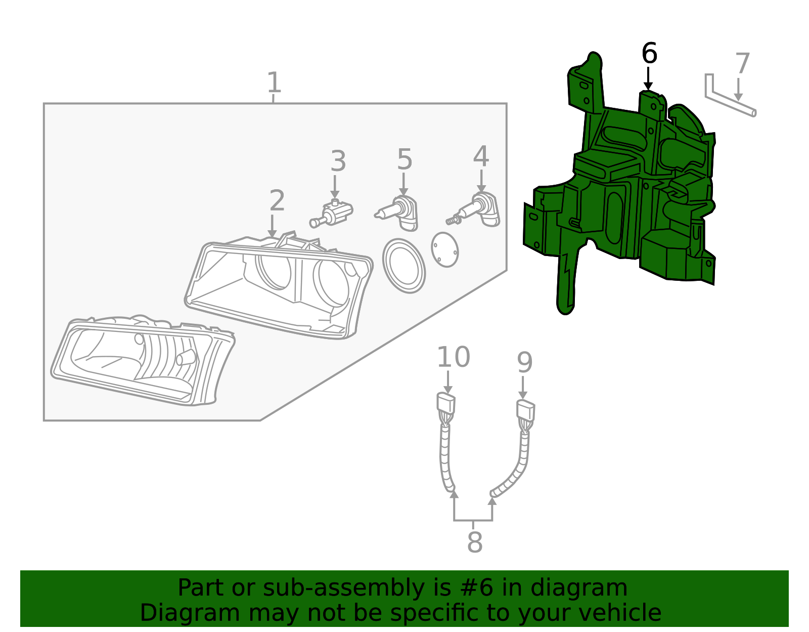 2003-2007 Chevrolet Passenger Side Headlamp Housing Support 15798922 GM ...