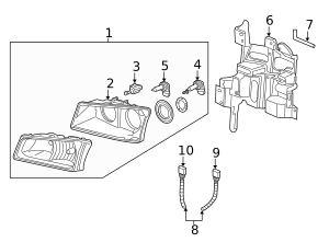 2003-2007 Chevrolet Passenger Side Headlamp Housing Support 15798922 GM ...