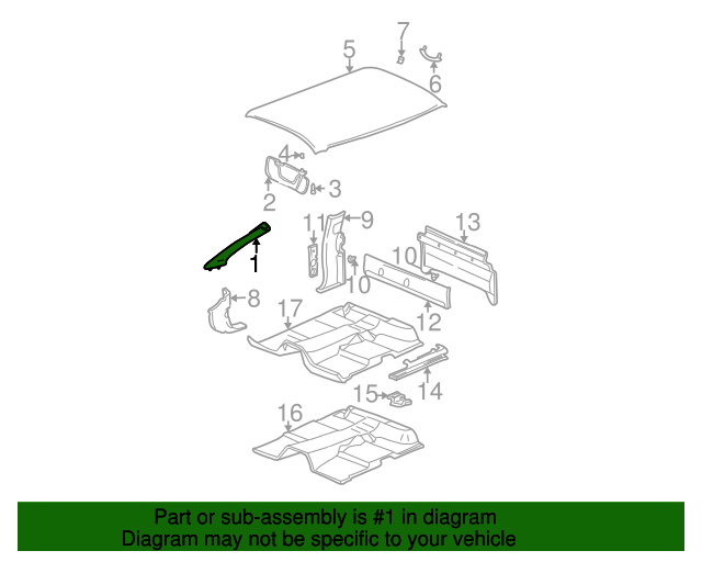 Car & Truck Interior Trim GM OEM Interior-Wndshld Pillar Trim Right ...