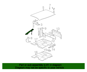 15262946 - Medium Dark Pewter Passenger Side Windshield Garnish Molding ...