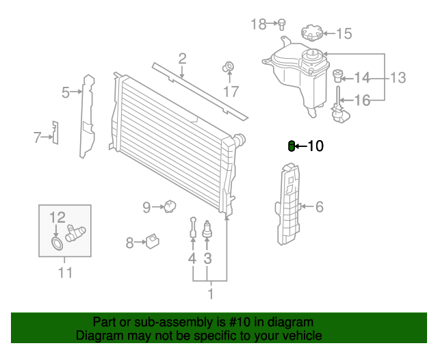 17117590119 - 2008-2016 BMW Radiator Bracket Upper Bracket (17-11-7-590 ...
