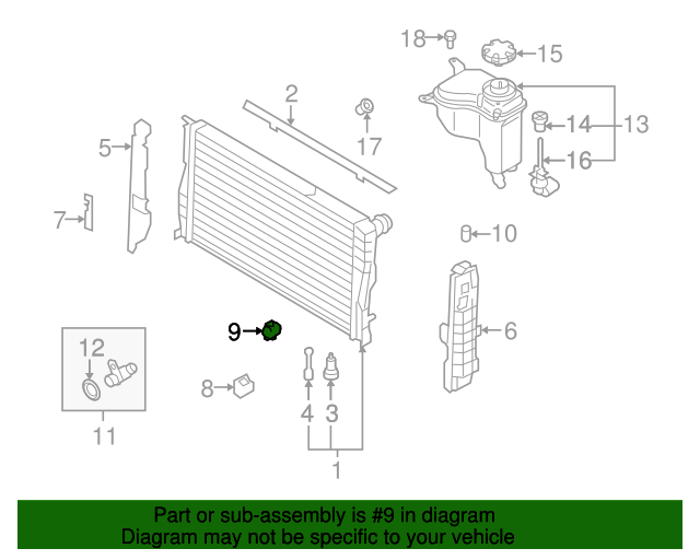 17117805310 - 2008-2016 BMW Radiator Bracket Rubber Mount (17-11-7-805 ...