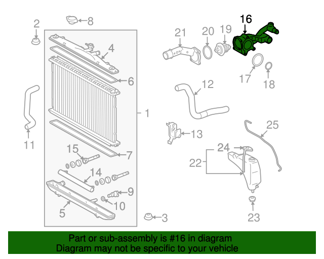 2007-2018 Lexus Thermostat Housing 16323-31040 | OEM Parts Online