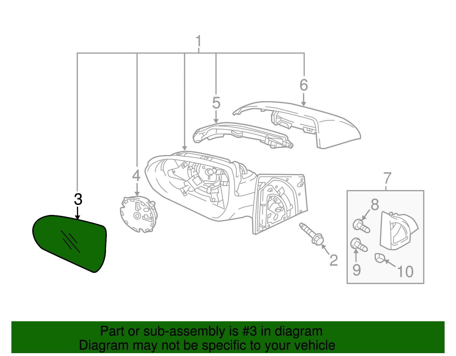 2018-2022 Hyundai Accent Mirror Glass 87621-H9030 | Hyundai Wholesale ...