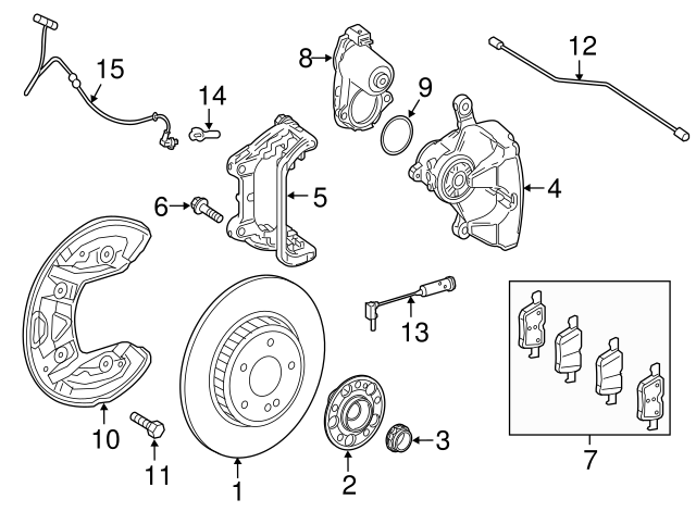 000-906-10-04-64 - Parking Brake Actuator 2017-2023 Mercedes-Benz ...