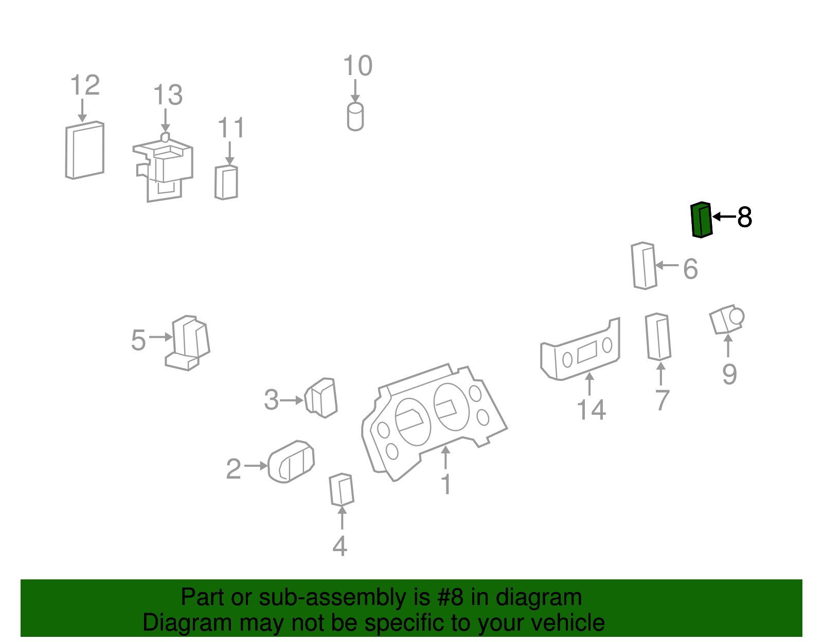 2007-2025 GM Driver Information Display Switch 15947841 GM ...