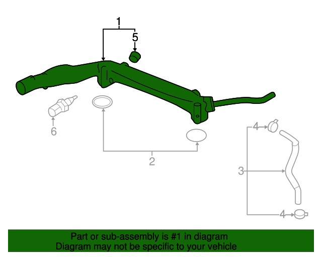 2008-2011 Subaru Engine Coolant Inlet Flange 14050AA431 | Subaru Parts ...