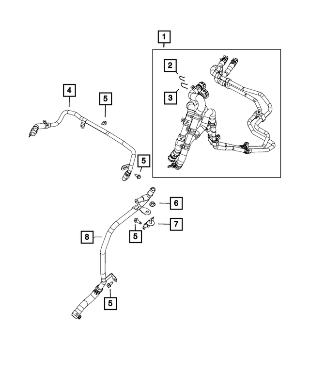 2017-2025 Chrysler Heater Return Hose And Tube 68276702AB | Mopar eStore