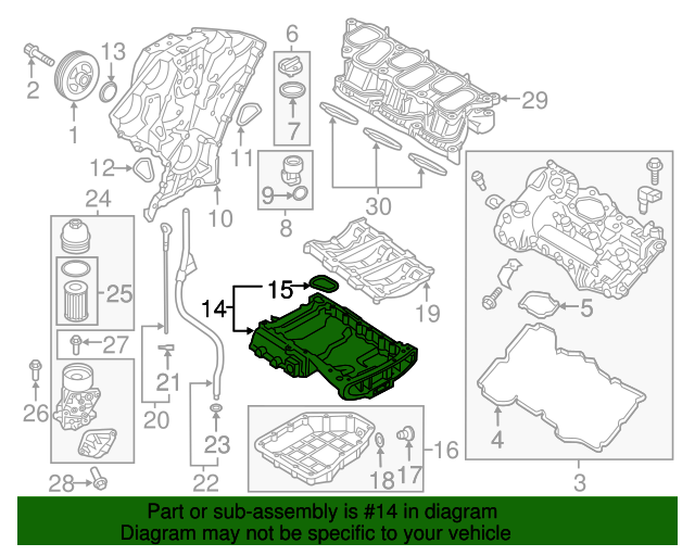 2014-2019 Hyundai Oil Pan 21520-3C153 | OEM Parts Online