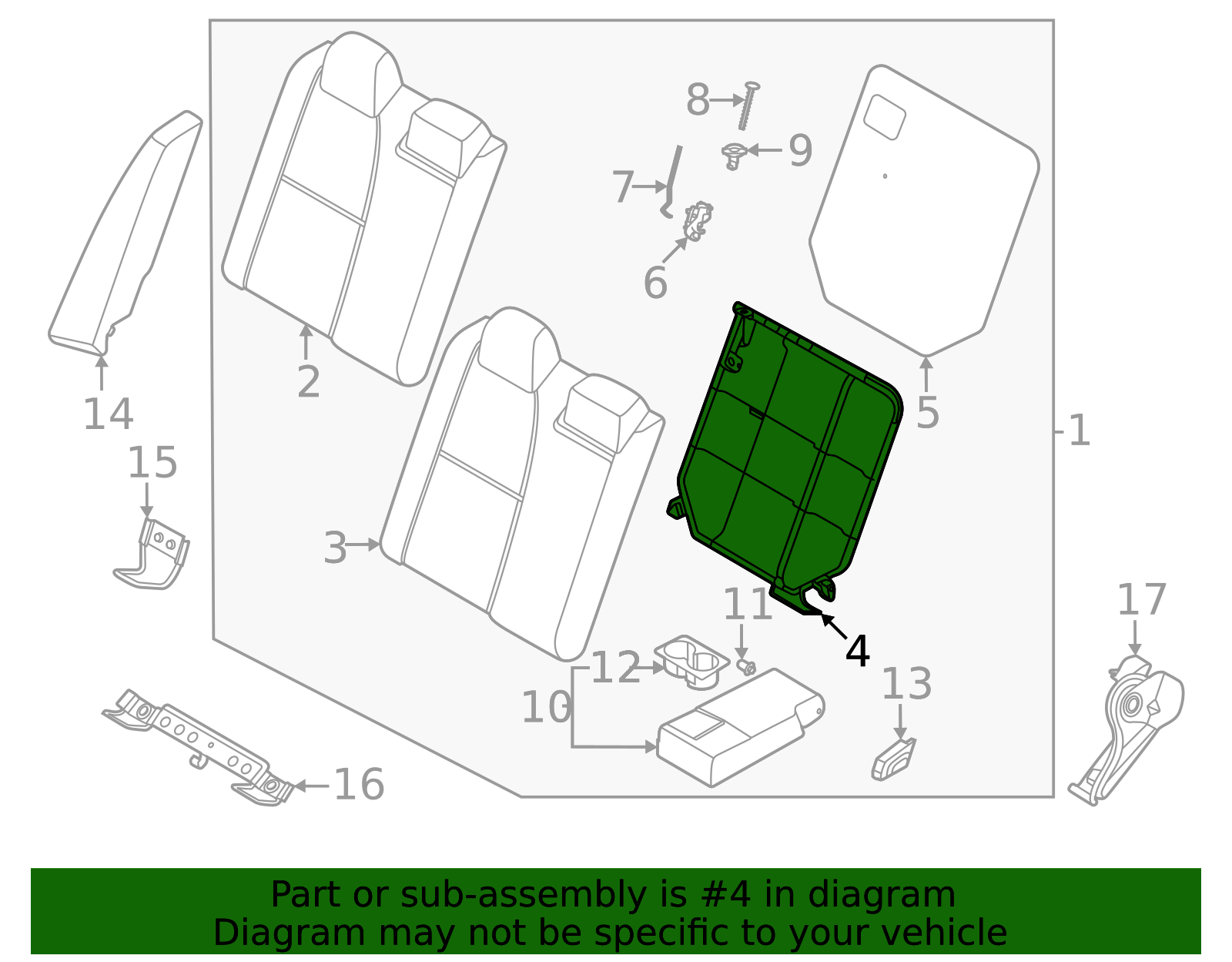 2020-2024 Nissan Sentra Seat Back Frame 88601-6LB0A | Team Nissan Inc.