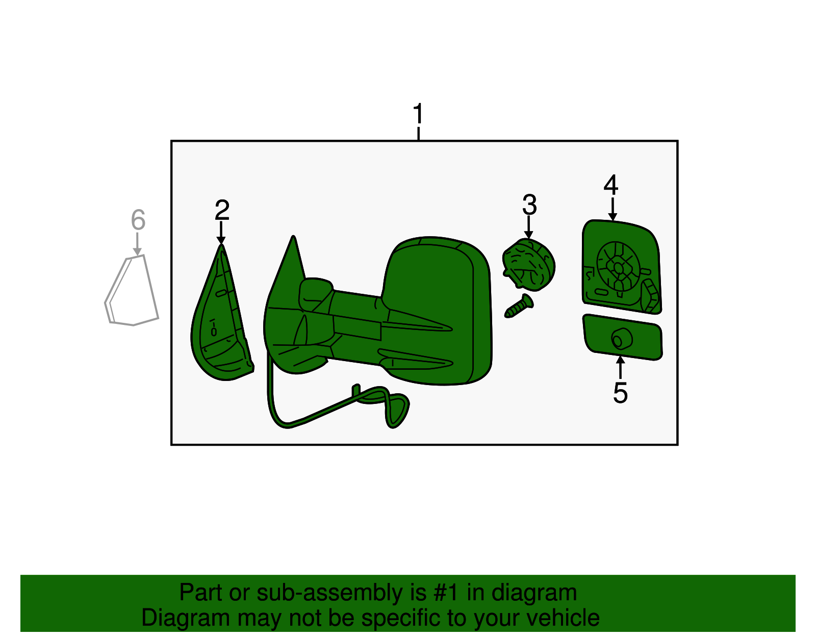 2007-2014 GM Black Driver Side Door Mirror 20862094 | GM Parts Center