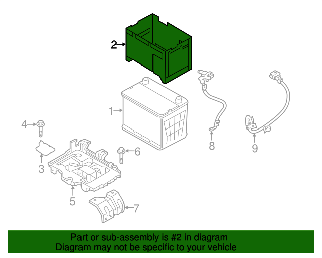 Hyundai - 37112-C1800 - Battery Cover - 2015-2017 Hyundai Azera | OEM ...