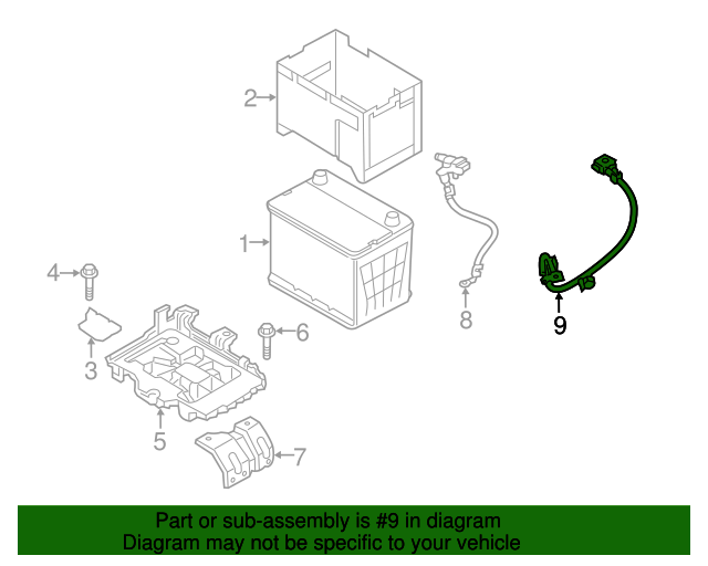 2015-2017 Hyundai Azera Battery Cable 91850-3V111 | QuirkParts