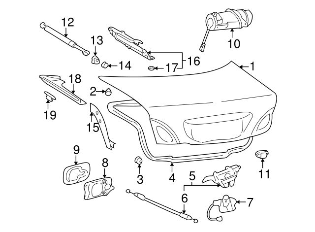 64554-50030 - Support Cylinder Stopper 2001-2006 Lexus LS430 | Longo ...