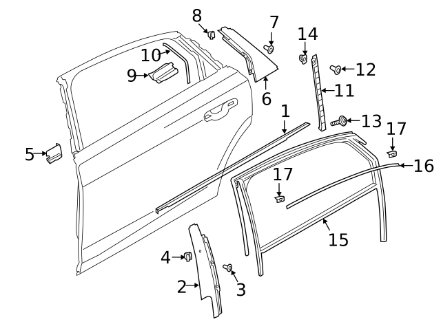 4N4-839-476-B-2ZZ - Belt Molding 2019-2023 Audi | Audi OEM Parts