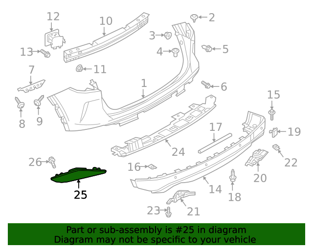 26560-5NA0A (265605na0a) - 2019-2020 Infiniti QX50 Reflector | Infiniti ...