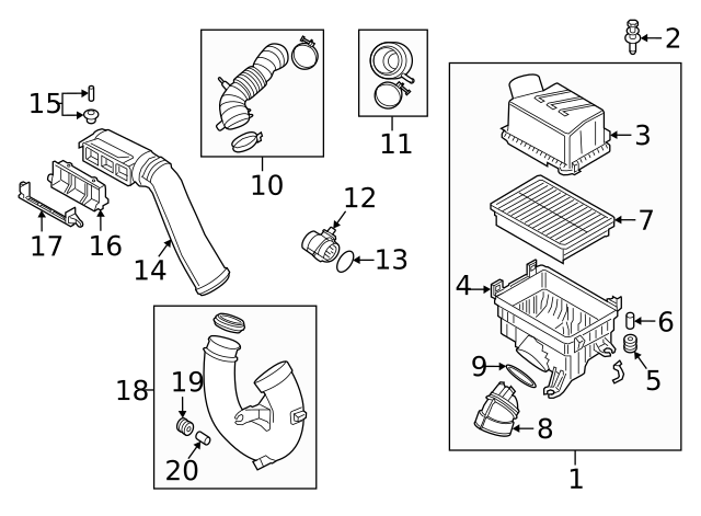 28111-J9030 - Air Cleaner Cover 2022-2023 Hyundai Kona ...