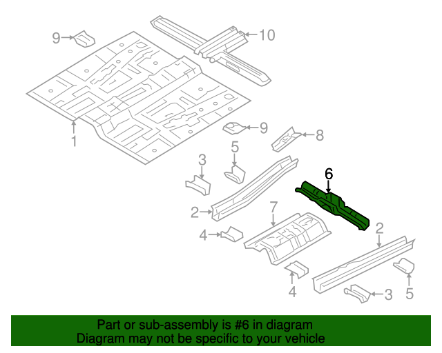 65870-2P250 - Rear Cross-Member - 2010-2012 Hyundai Santa Fe | OEM ...