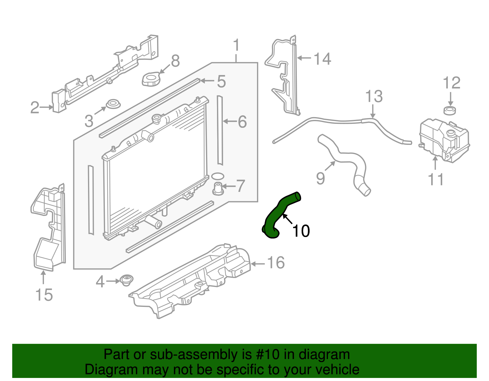 2017-2019 Nissan Rogue Lower Hose 21503-4BC0A | Nissan Parts & Accessories Online