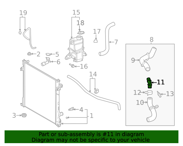 2020-2023 Toyota Radiator Coolant Hose Adapter 16577-F0050 | Toyota ...
