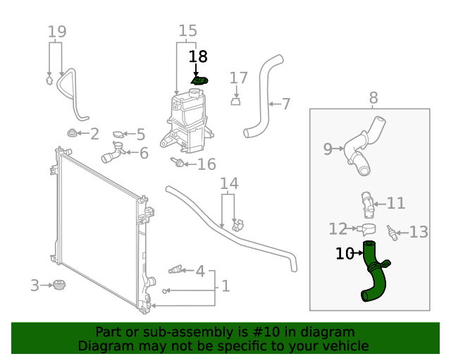 16573-F0130 - Radiator Coolant Hose - 2020-2023 Toyota | Toyota Parts ...