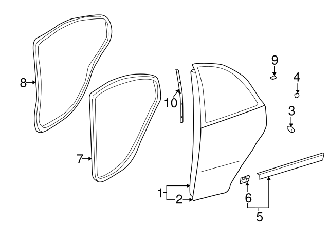 2001-2006 Hyundai Elantra Belt Weather-Strip 83210-2D000 | OEM Parts Online