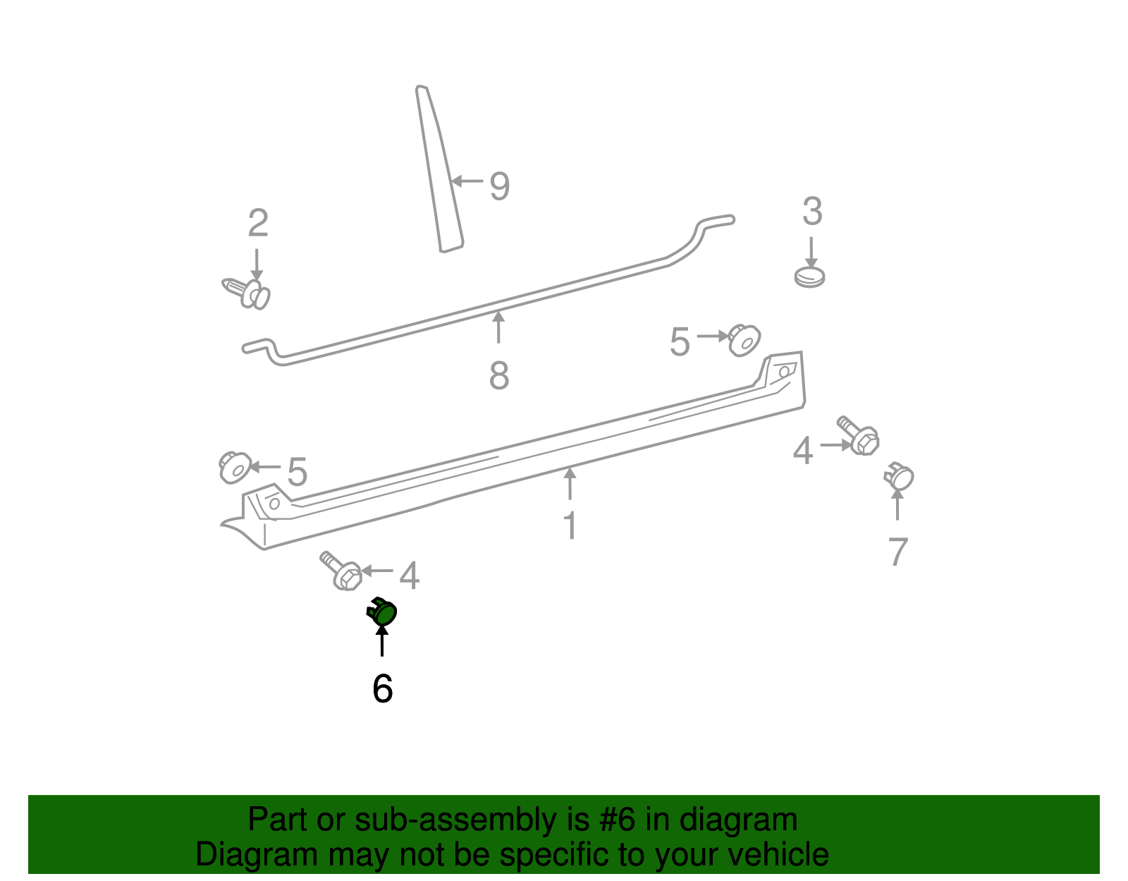 Genuine Toyota Rocker Molding Front Cover part# 75857-52010-B0 for 2004 ...