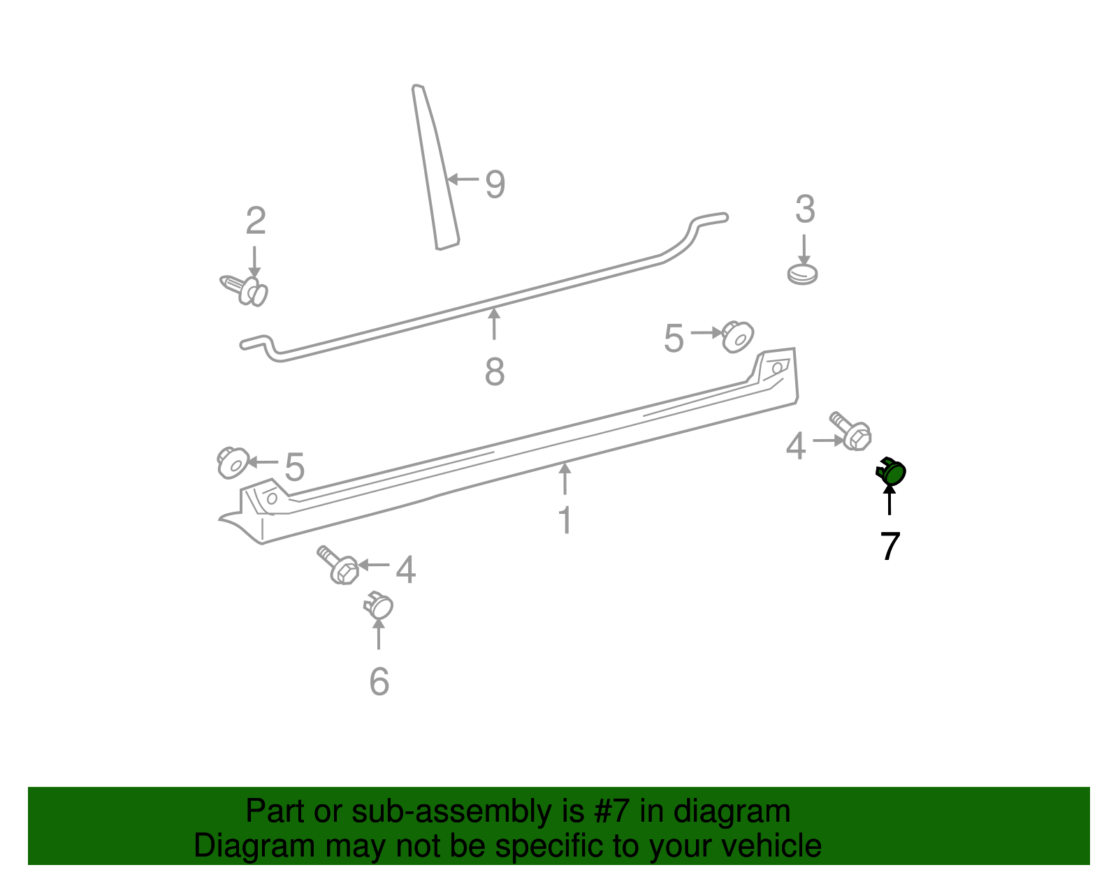 2004-2006 Scion xB Rocker Molding Rear Cover 75863-52010-G0 | Toyota ...