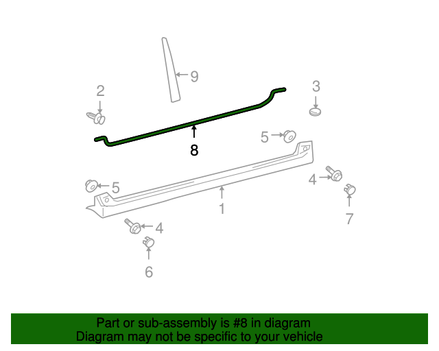 76925-52020-C0 - Side Body Trim Protector (Left, Right) - 2004-2006 ...