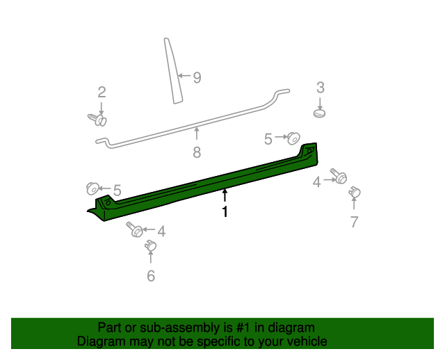75852-52010-B0 - Molding Body Rocke - 2004-2006 Scion xB | OEM Genuine ...