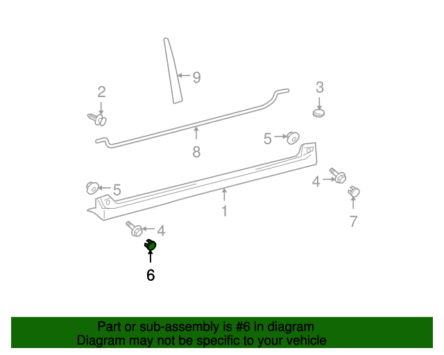 2004-2006 Scion xB Cover Rocker Panel 75858-52010-C0 | Toyota Parts Center