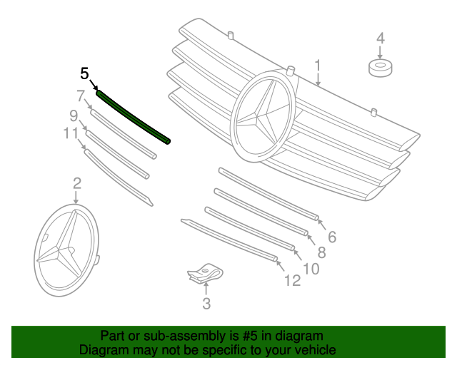215-888-02-85 - Molding Strip 2000-2006 Mercedes-Benz | Mercedes-Benz ...