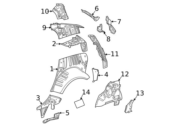 2020-2023 Cadillac CT5 Passenger Side Quarter Inner Panel Extension ...