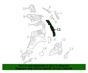 Passenger Side Quarter Inner Panel Brace 86572495 | QuirkParts