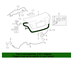 64461-06060 - Deck Lid Seal - 2007-2011 Toyota Camry | OEM Genuine ...
