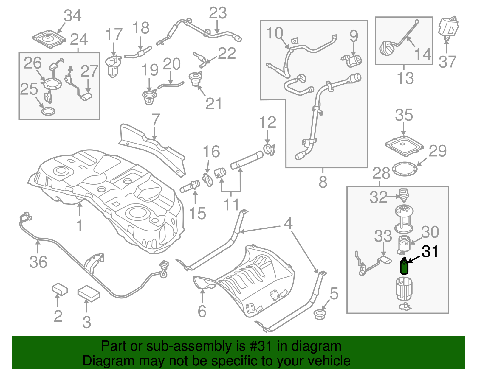 2014-2022 Hyundai Fuel Pump 31111-3N000-AS | Hyundai Wholesale Direct