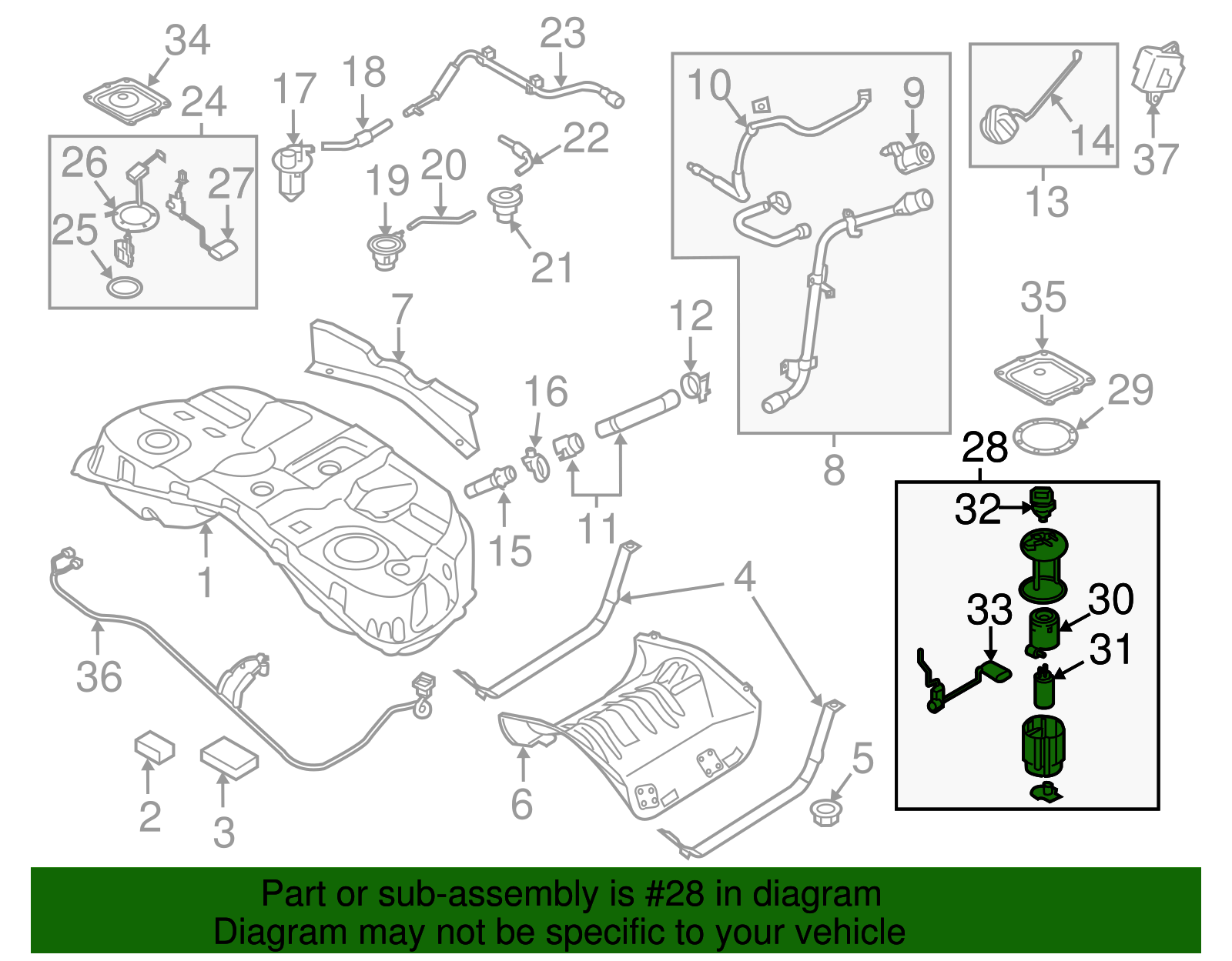 Genuine Fuel Pump Assembly for 2015-2020 Hyundai | Part# 31110-B1000 ...