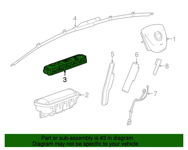 2017-2019 Cadillac Passenger Side Lower Instrument Panel Airbag ...