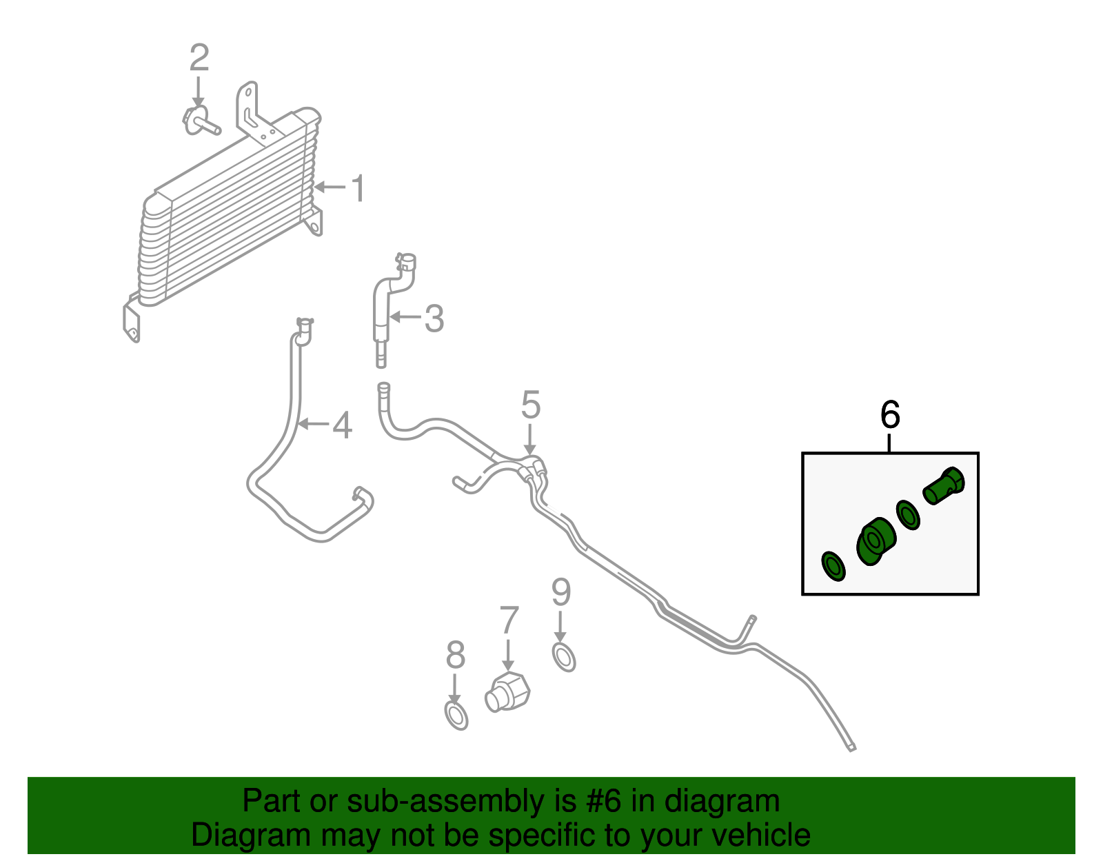 2008-2014 Ford Automatic Transmission Oil Cooler End Fitting 5C2Z-7J302 ...