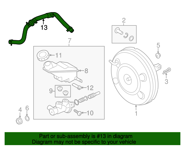 59120-2W240 - Brake Vacuum Hose 2013-2018 Hyundai Santa Fe Sport ...