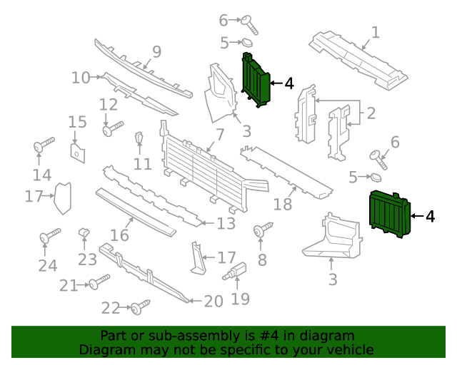 2019-2023 Porsche Cayenne Radiator Shutter Assembly 9Y0-122-355-E-OK1 | OEM Parts Online