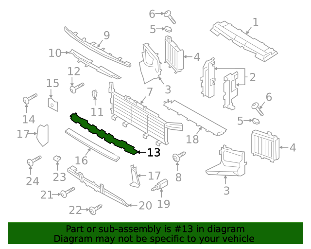 2019-2024 Porsche Cayenne Radiator Support Splash Shield 9Y0-805-015-C | Sunset Porsche Parts